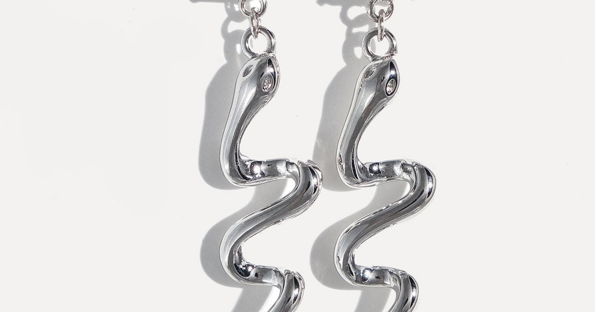 Серьги SNAKE SILVER | COFFEE x LEMONS бренд дизайнерских украшений и одежды